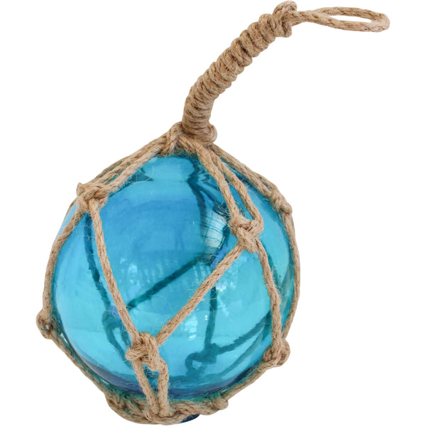 Buoy Glass Ball with Rope Blue | Final Touch Decor