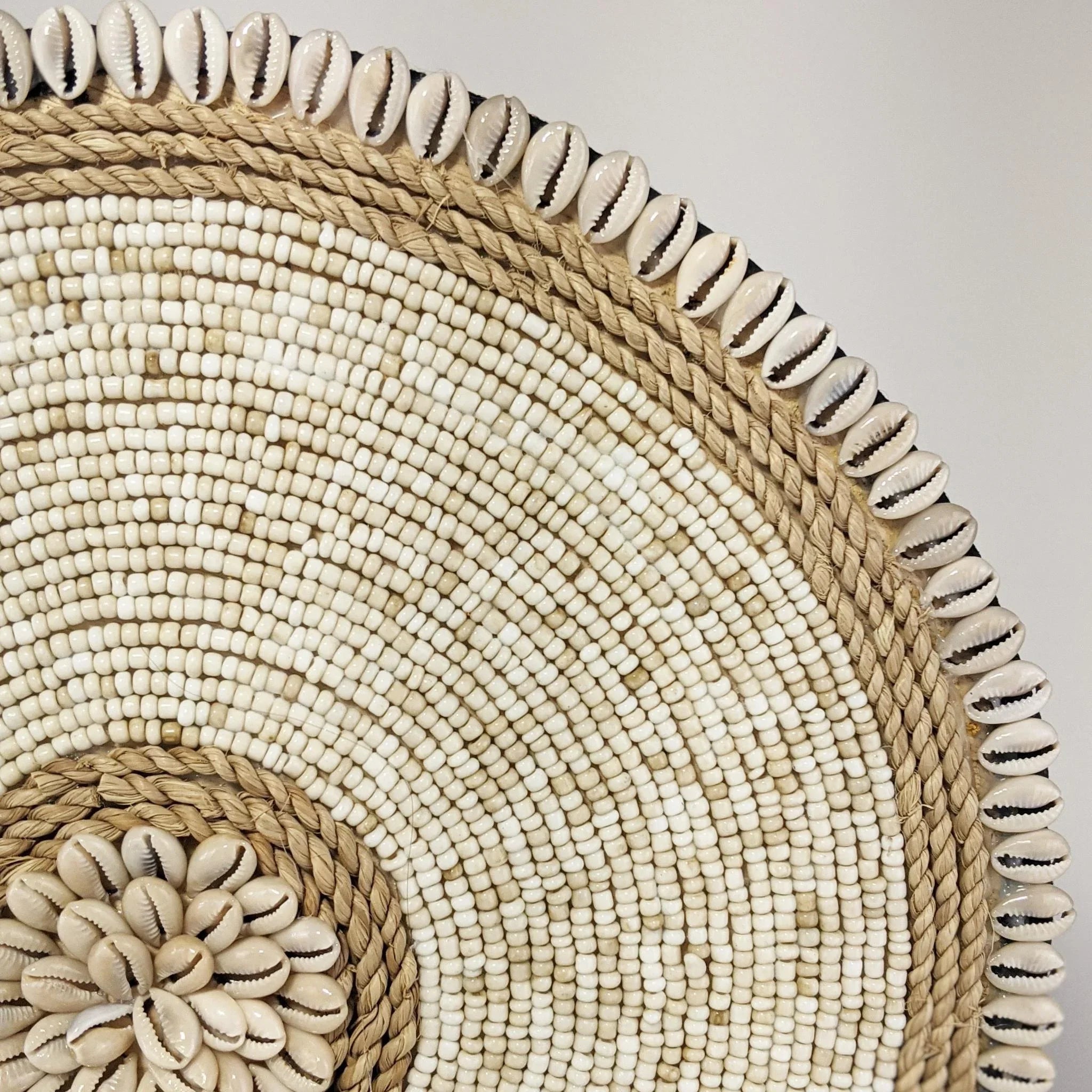 Decorative Beaded Shell Disk with Stand | Final Touch Decor